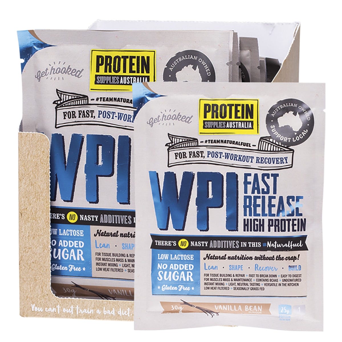 Protein Supplies Australia WPI Whey Protein Isolate Vanilla Bean 12x30 | The Supplement Shop