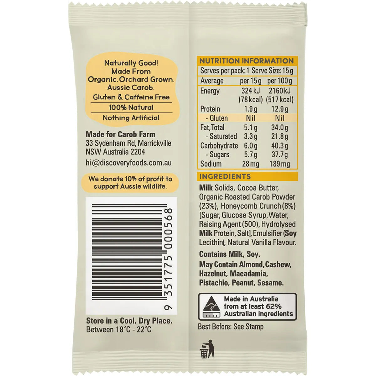 Carob Farm Carob Koala Original 50x15g | The Supplement Shop
