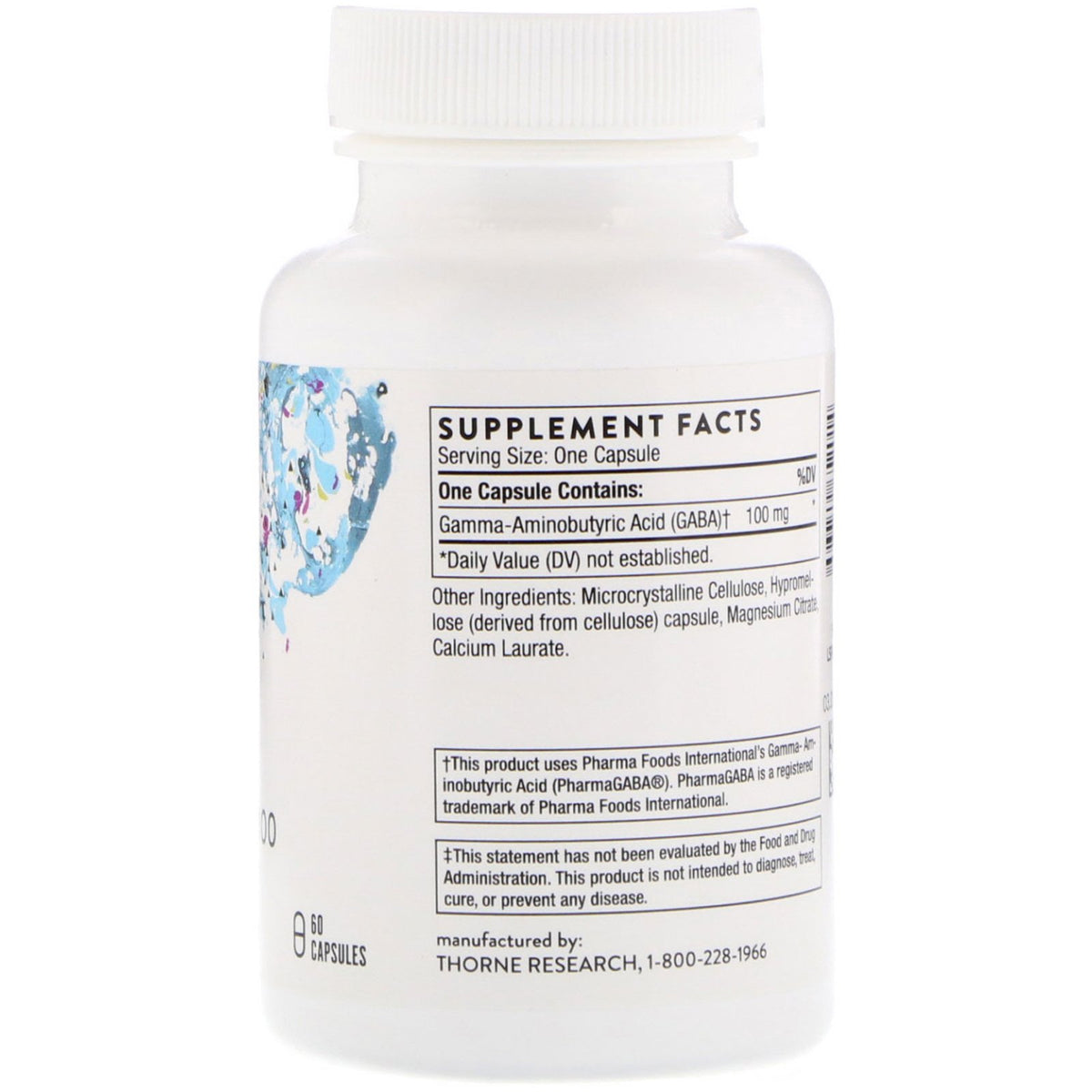 Thorne, PharmaGABA-100, 60 Capsules (100 mg per Capsule) | The ...