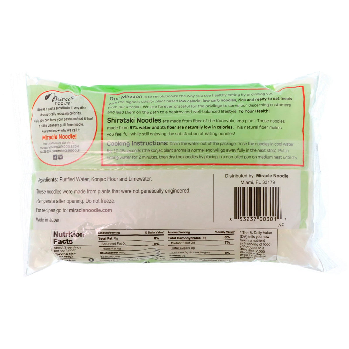 Miracle Noodle, Fettuccine Style, 7 oz (200 g) | The Supplement Shop