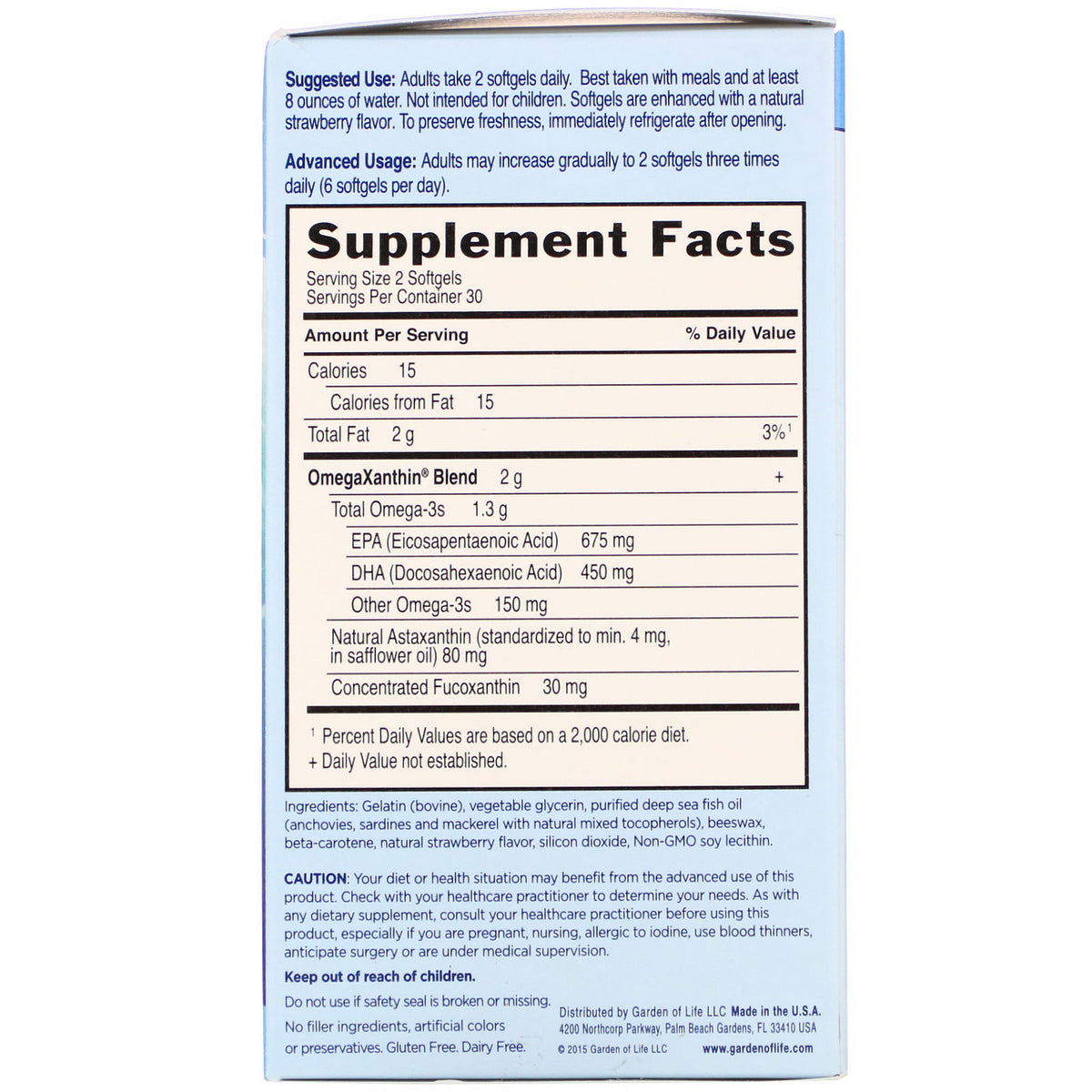 Garden of Life, Oceans 3, Beyond Omega-3 with OmegaXanthin, 60 Softgel ...