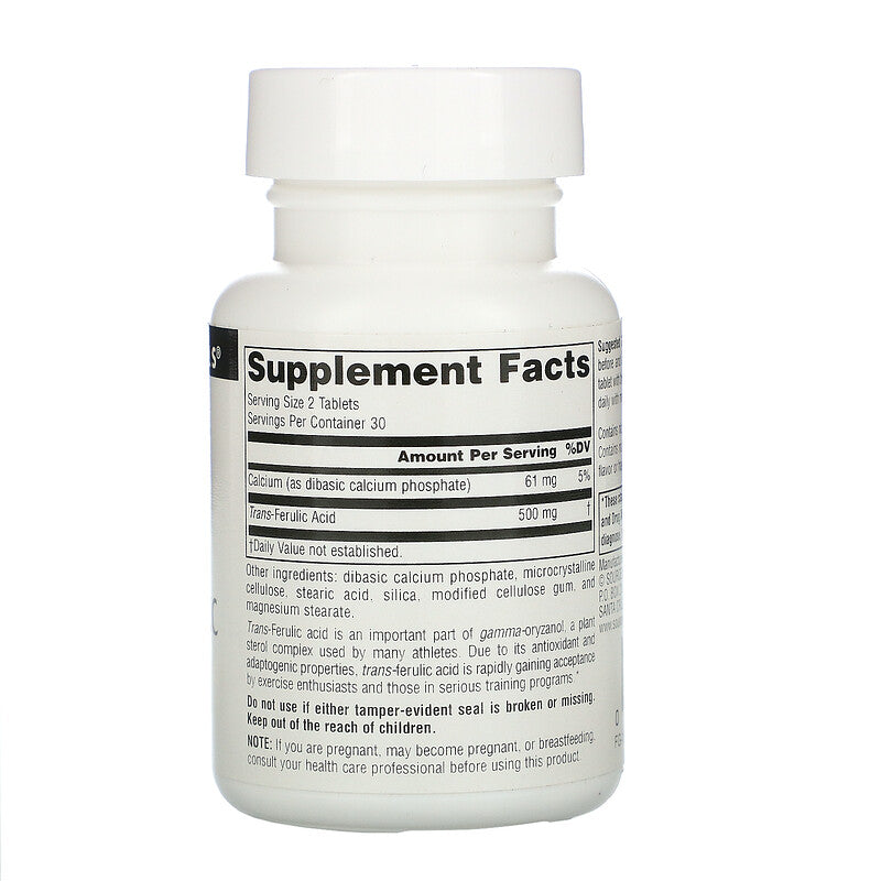 Source Naturals, Athletic Series, Trans-Ferulic Acid, 60 Tablets | The ...