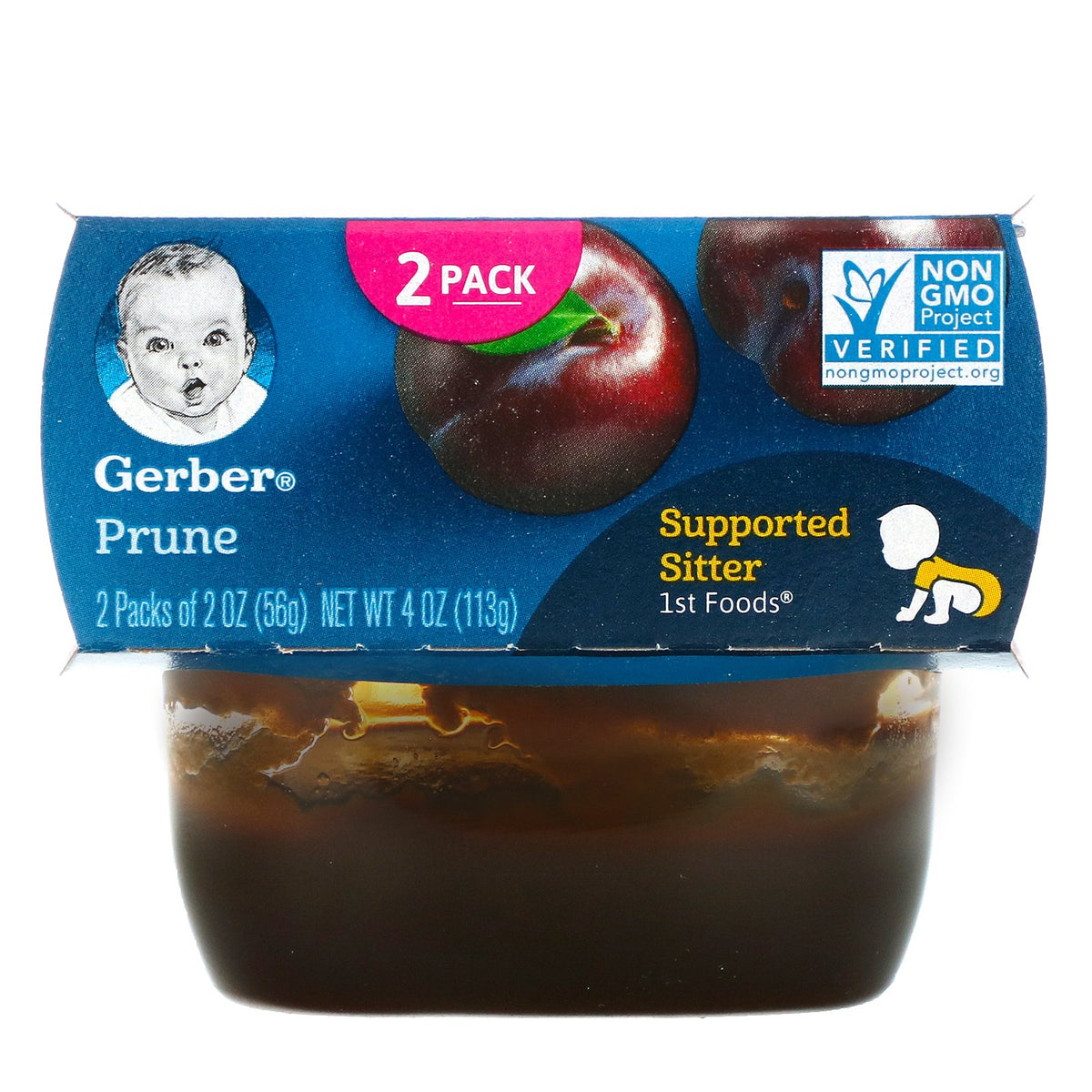 Gerber, Natural for Baby, 1st Foods, Prune, 2 Pack, 2 oz (56 g) Each ...