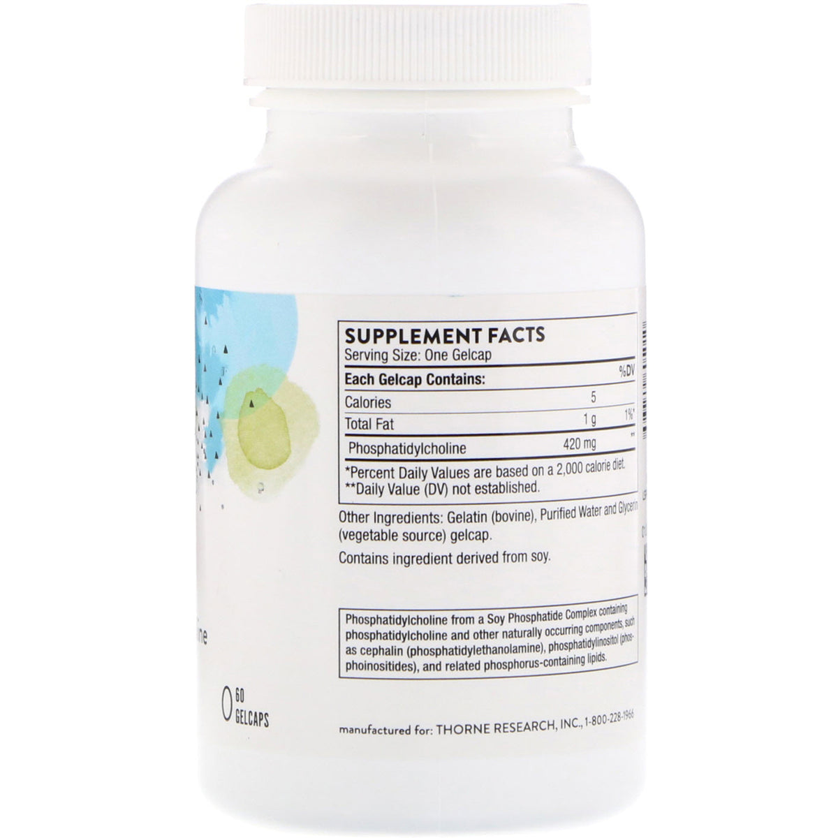 Thorne, Phosphatidyl Choline, 60 Gelcaps | The Supplement Shop