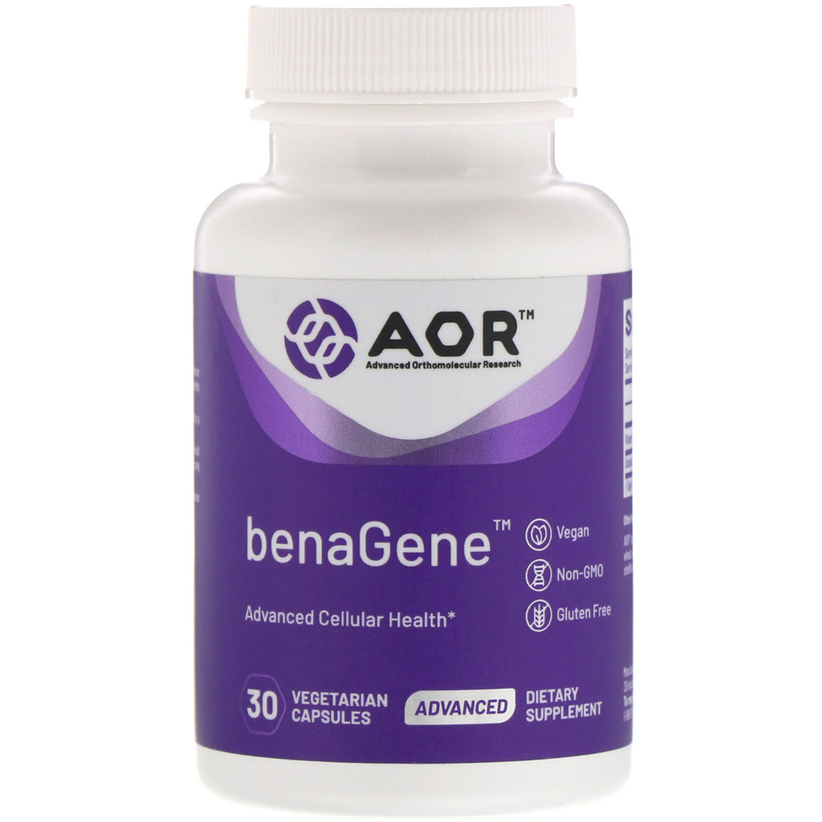 Advanced Orthomolecular Research AOR, BenaGene, 30 Vegetarian Capsules ...