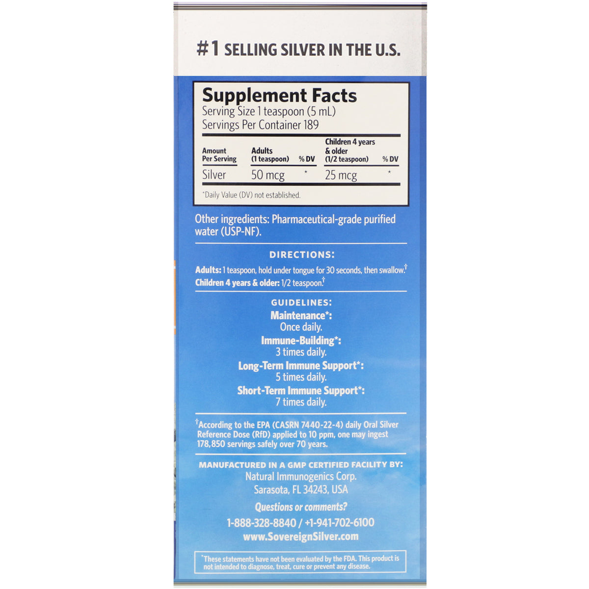 Sovereign Silver, Bio-Active Silver Hydrosol™, 10 PPM, 32 fl oz (946 m ...