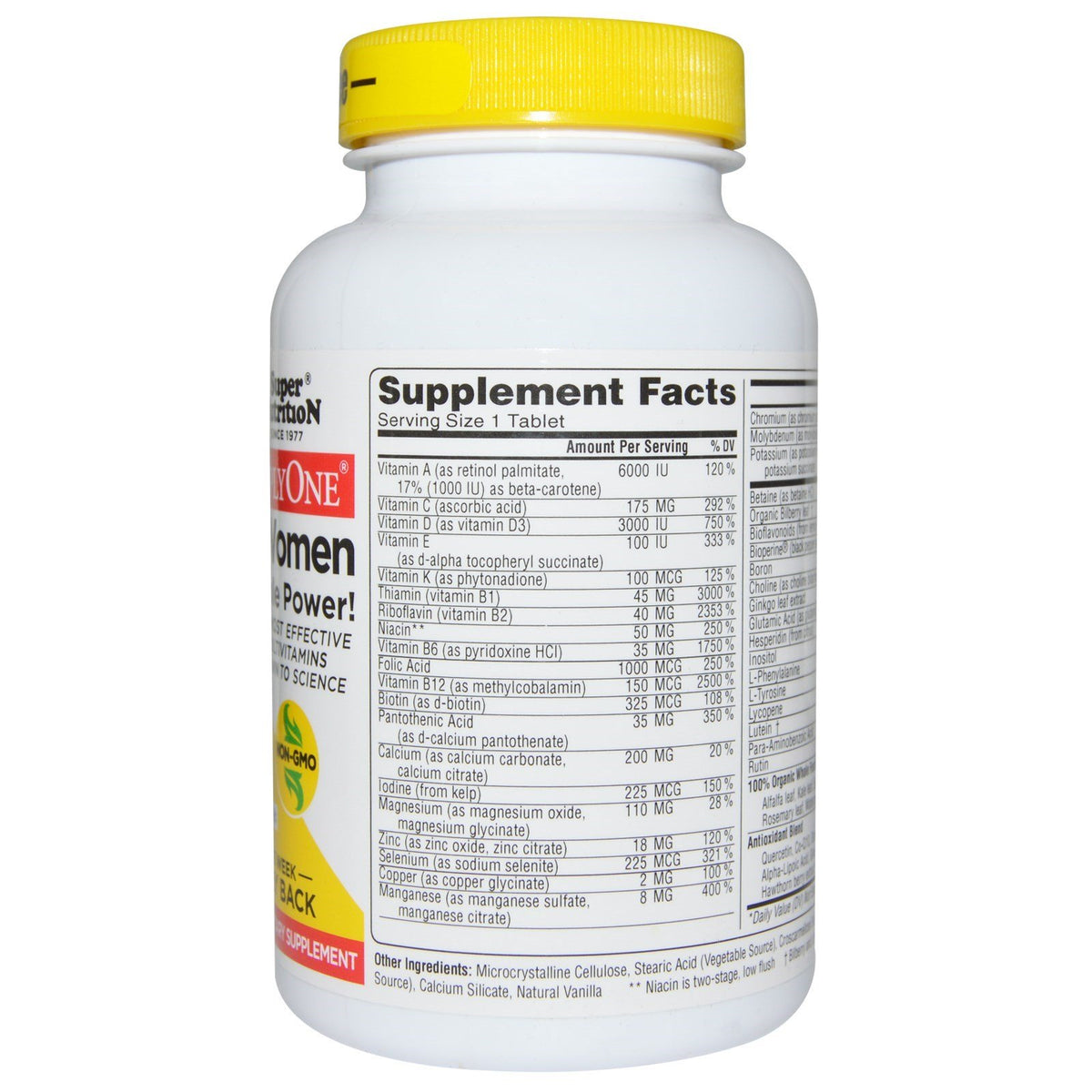 Super Nutrition, SimplyOne, 50+ Women Triple Power Multivitamins, Iron ...