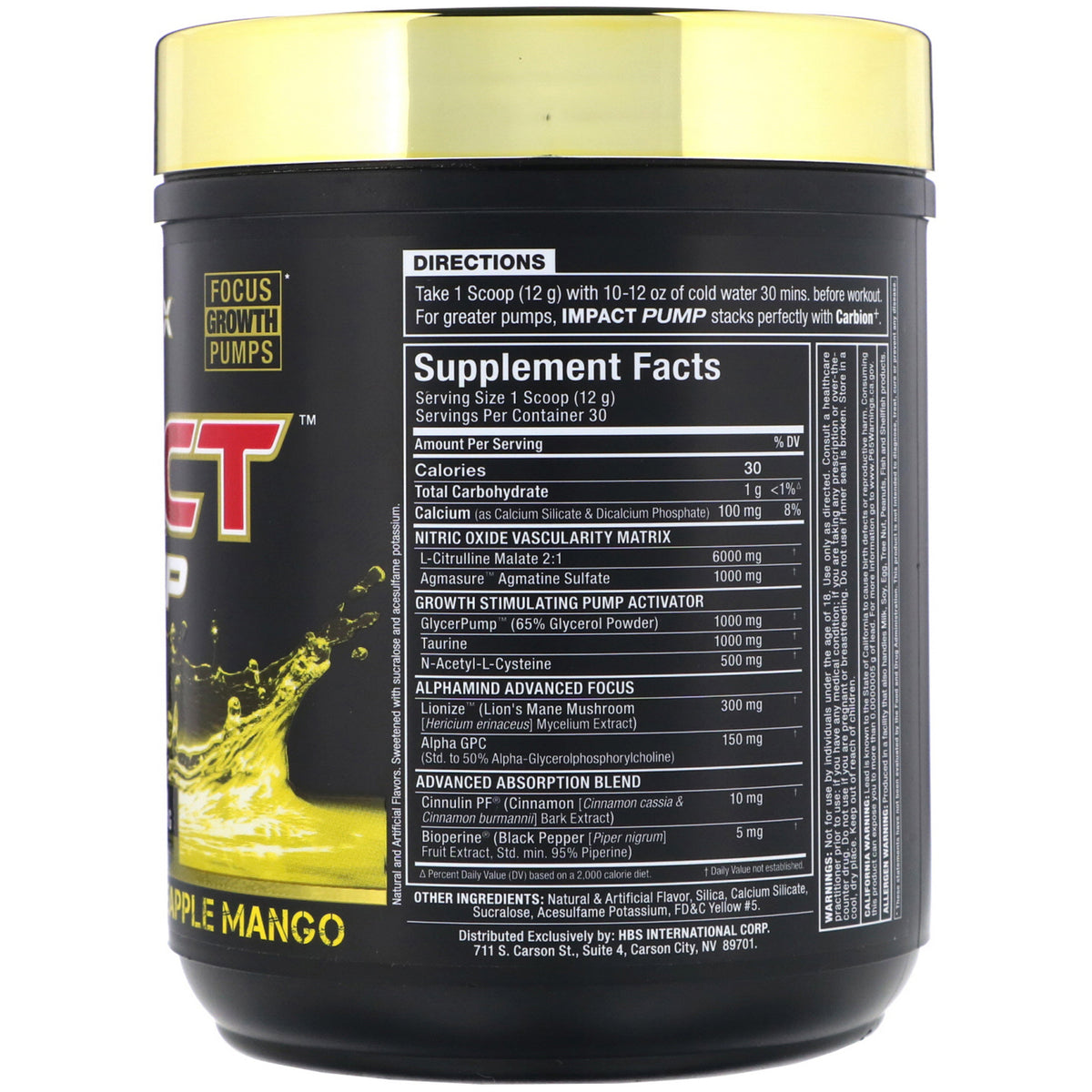 ALLMAX Nutrition, Impact Pump, Pineapple Mango, 12.7 oz (360 g) | The ...