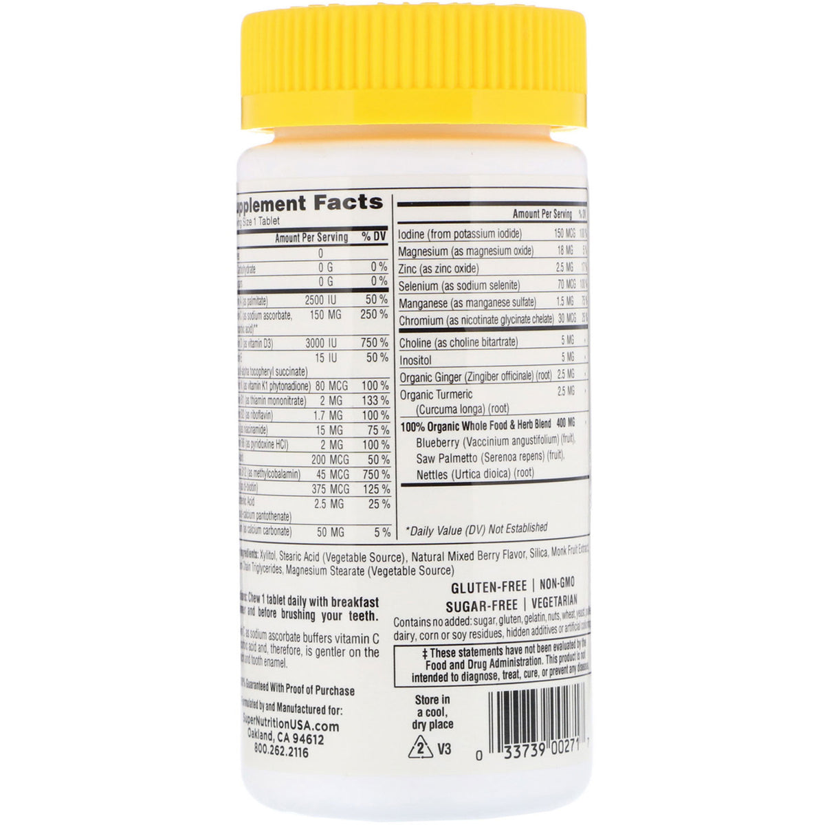 Super Nutrition, SimplyOne, 50+ Men, Triple Power Multivitamins, Wild ...