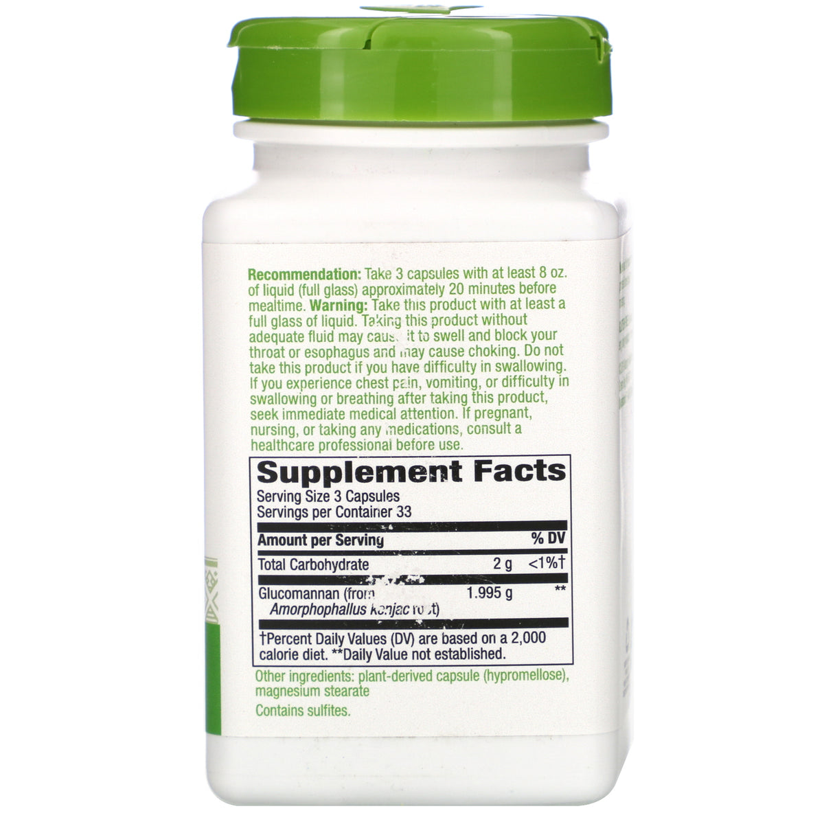 Nature's Way, Glucomannan from Konjac Root, 100 Vegan Capsules (665 mg ...