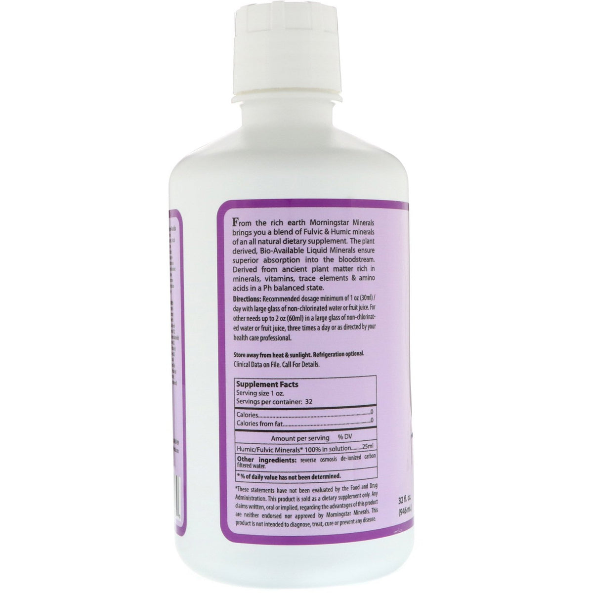Morningstar Minerals, Inner Vitality, Fulvic/Humic Minerals, 32 oz (94 ...