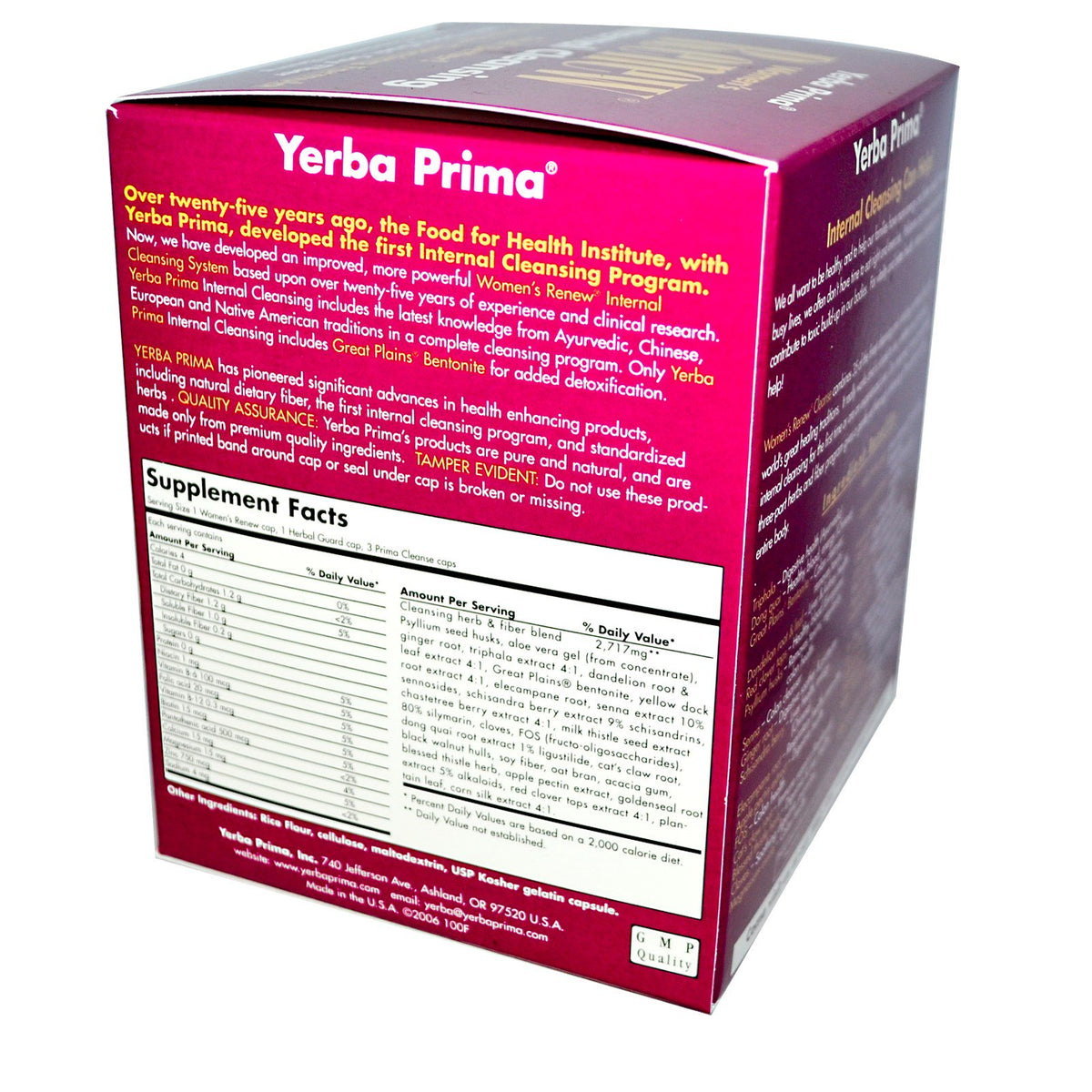 Yerba Prima, Women's Renew Internal Cleansing, 3 Part Program | The ...