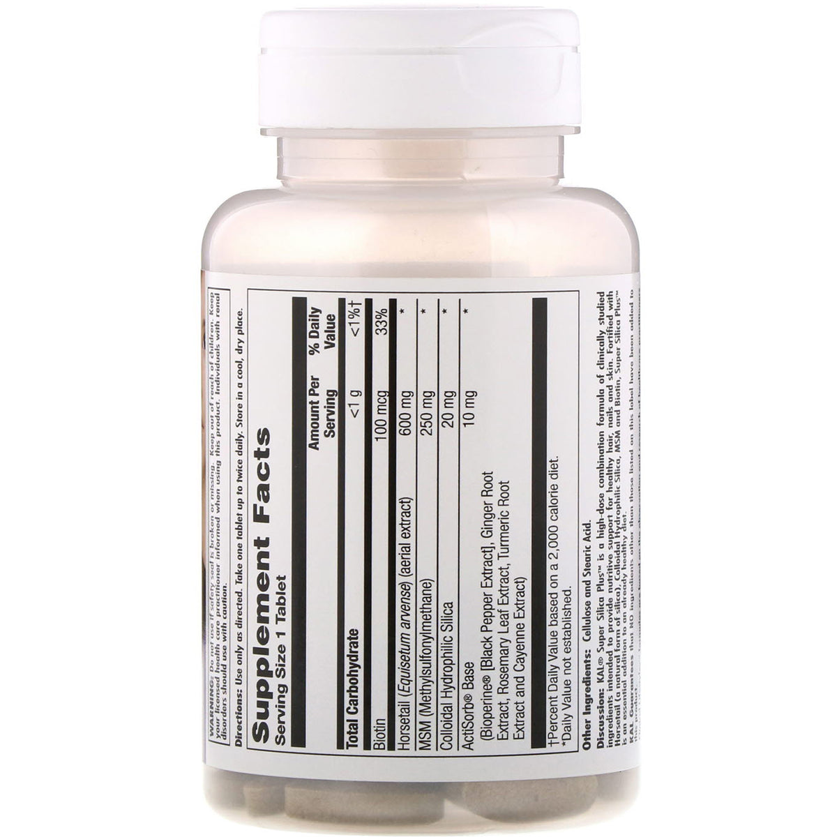 KAL, Super Silica Plus, 60 Tablets | The Supplement Shop