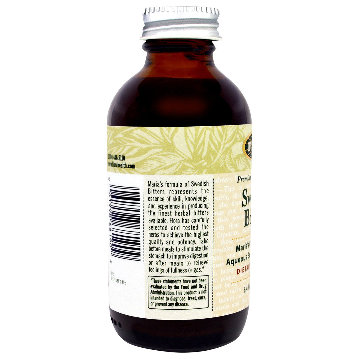 Flora, Swedish Bitters, Alcohol-Free, 3.4 fl oz (100 ml) | The ...