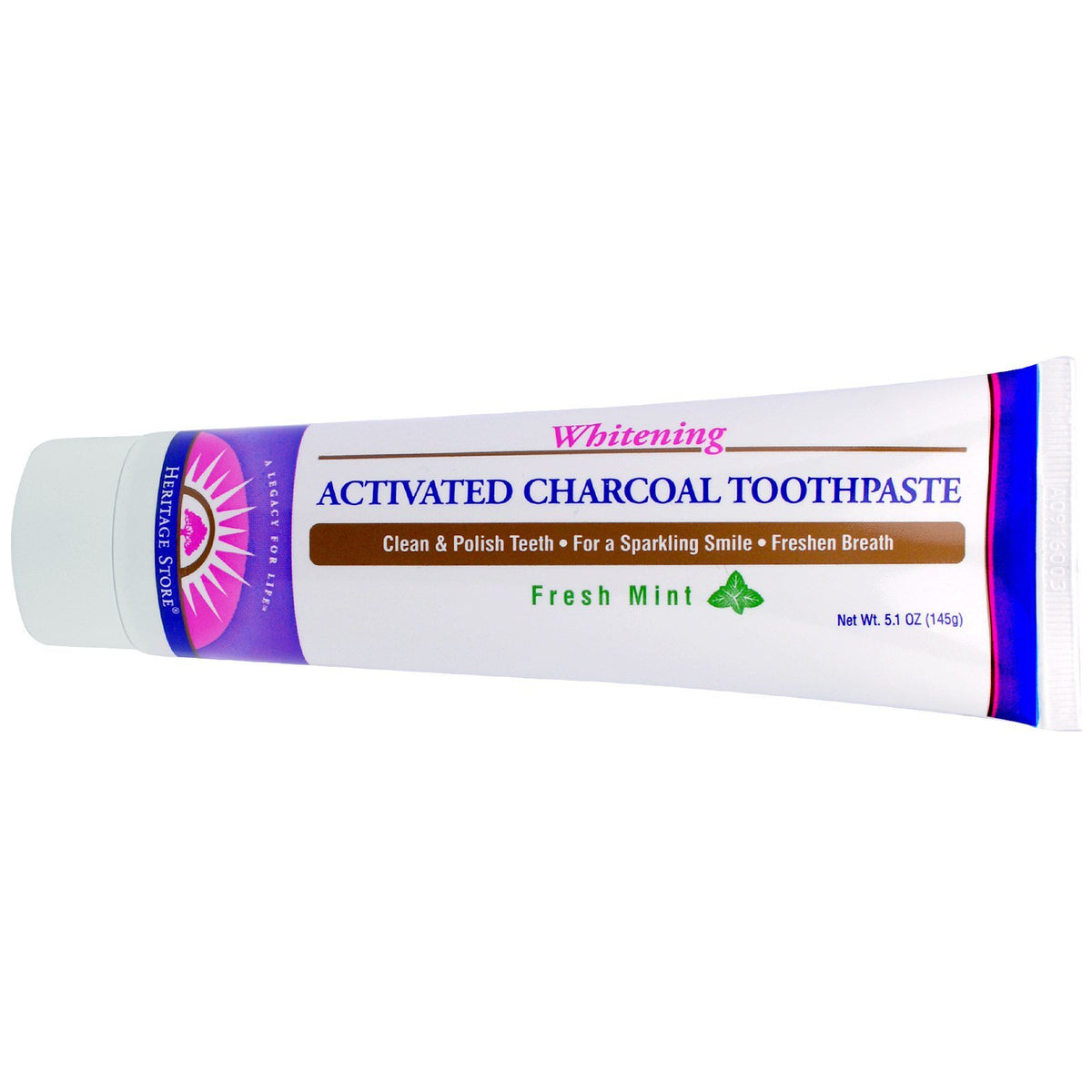 Heritage Store, Activated Charcoal Whitening Toothpaste, Fresh Mint, 5 ...