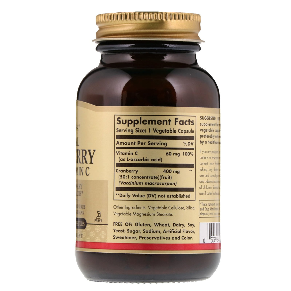 Solgar, Cranberry with Vitamin C, Naturally Sourced, 60 Vegetable Caps ...