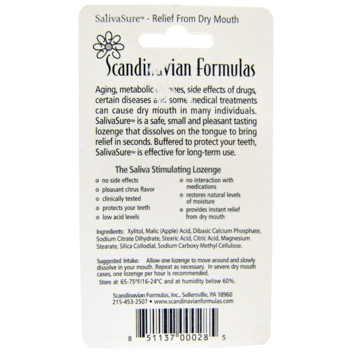 Scandinavian Formulas, SalivaSure, 90 Lozenges | The Supplement Shop