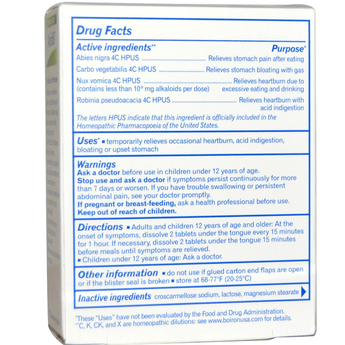 Boiron, Acidil, Heartburn Relief, Unflavored, 60 Meltaway Tablets | The ...