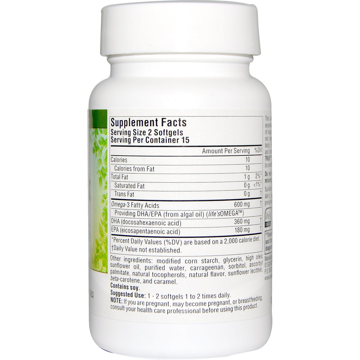 Source Naturals, Vegan True®, Non-Fish Omega-3s, 300 mg, 30 Vegan Soft ...