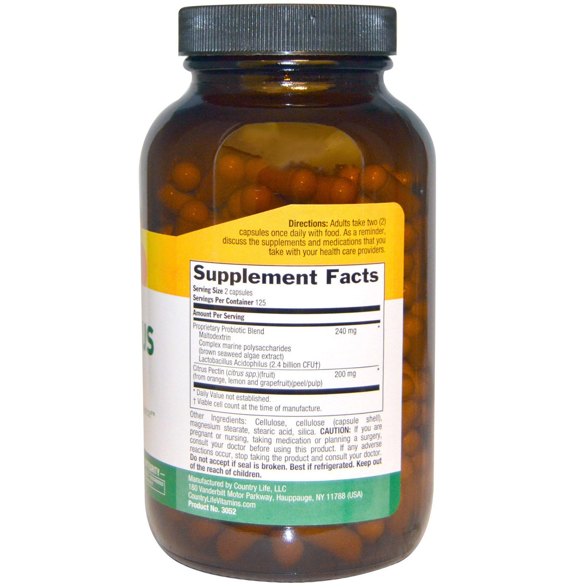 Country Life, Acidophilus with Pectin, 250 Vegan Capsules | The ...