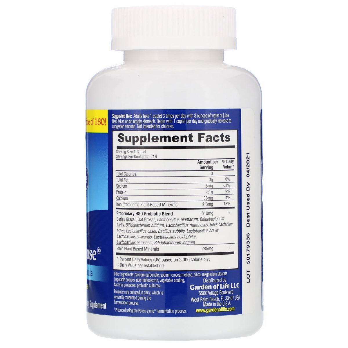 Garden of Life, Primal Defense, HSO Probiotic Formula, 216 Caplets ...