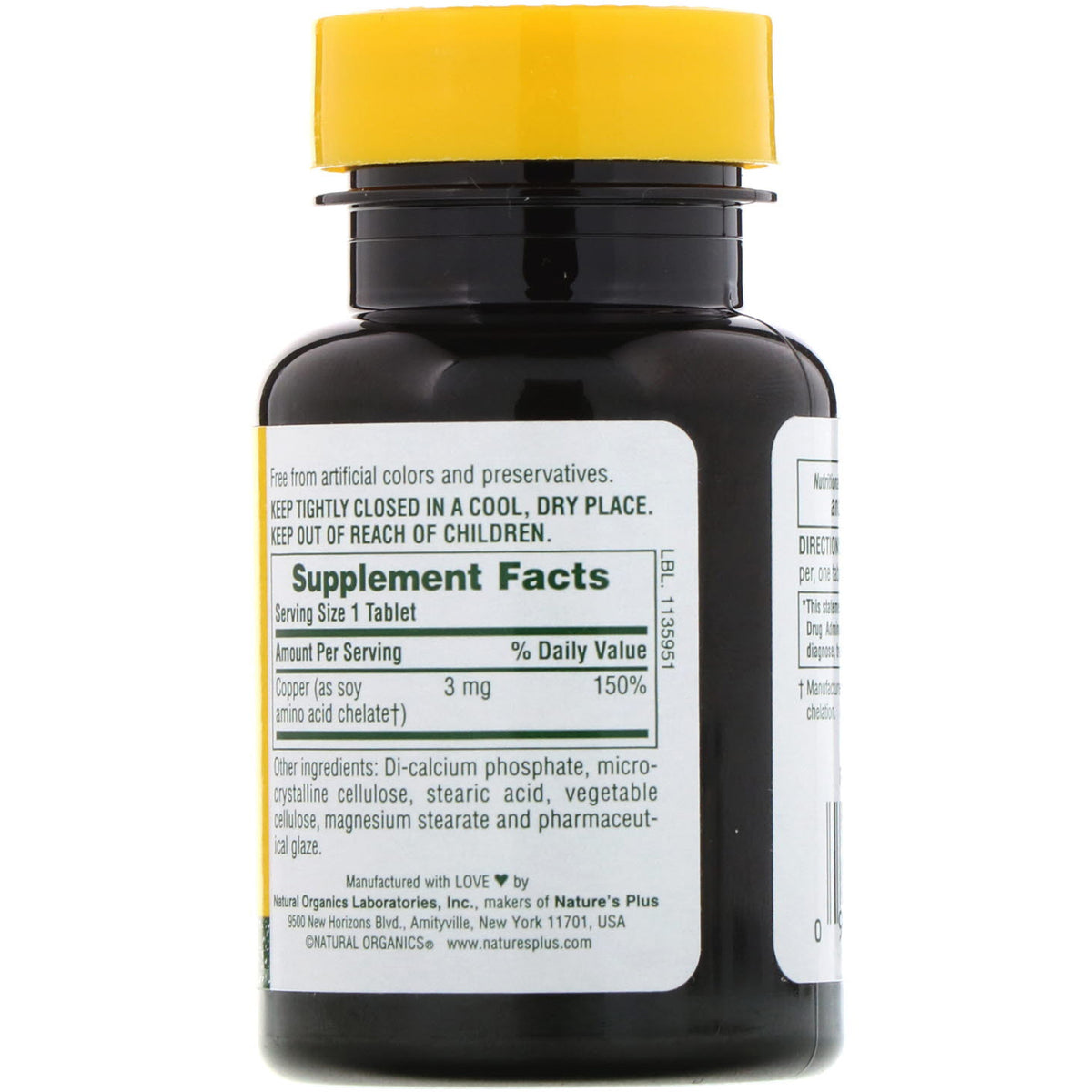 NaturesPlus, Copper, 3 mg, 90 Tablets | The Supplement Shop