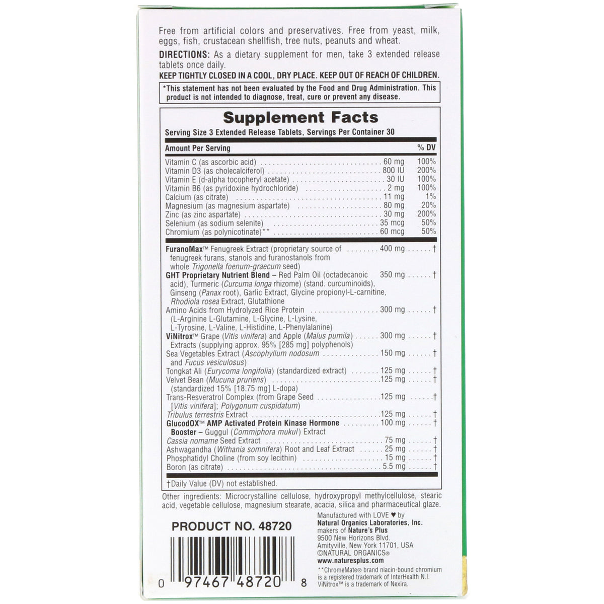 NaturesPlus, Ultra GHT Male, 90 Extended Release Tablets | The ...