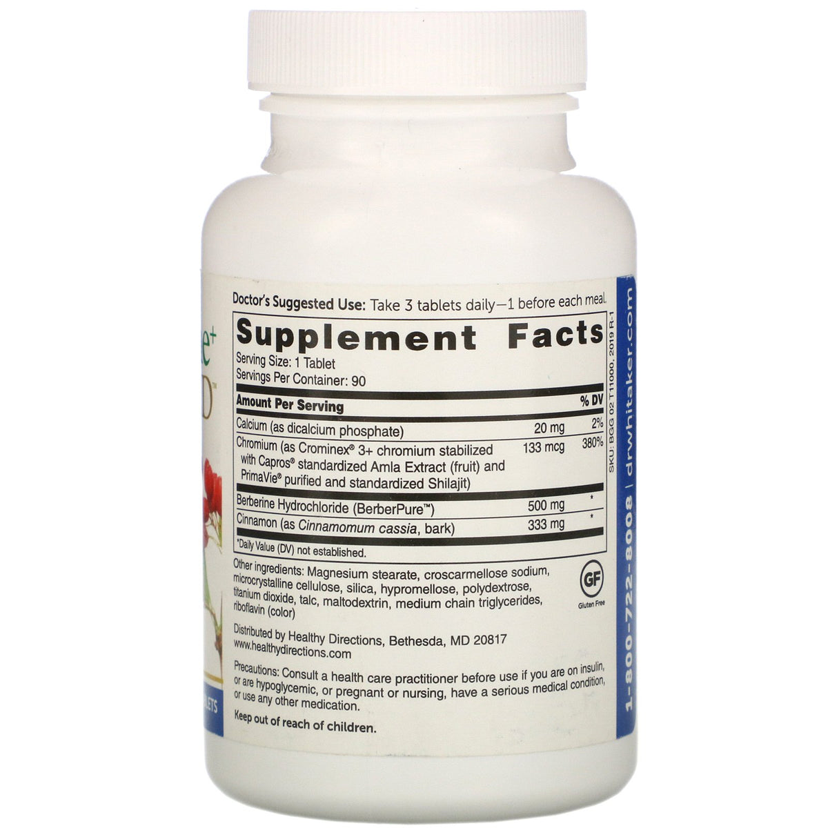 Dr. Whitaker, Berberine + GlucoGOLD, 90 Tablets | The Supplement Shop