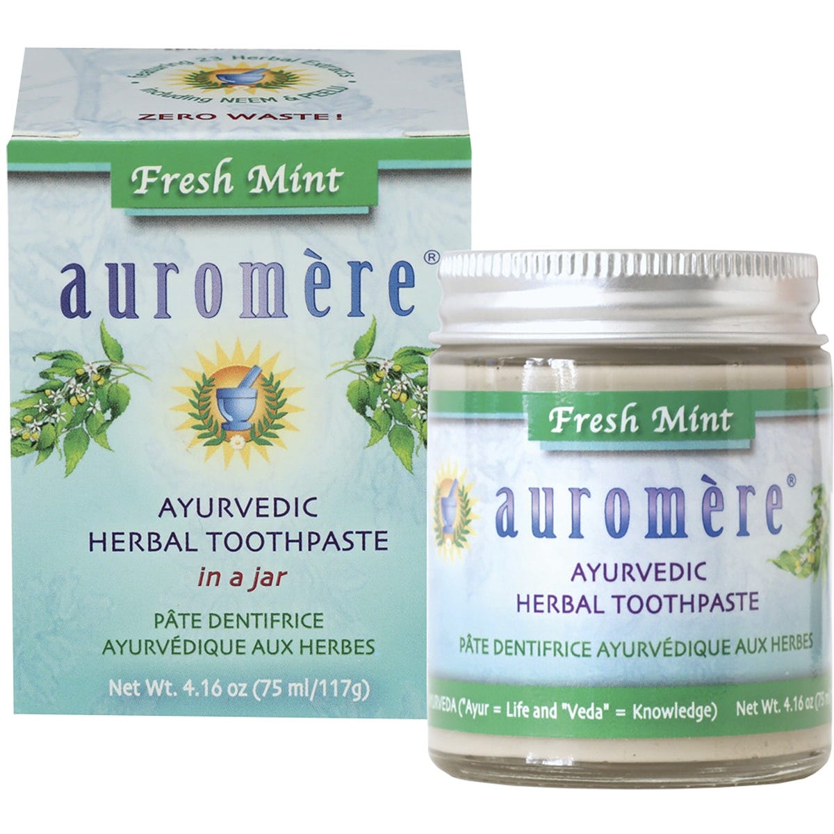 Auromere Toothpaste Ayurvedic Fresh Mint Toothpaste in a Jar 6x117g ...