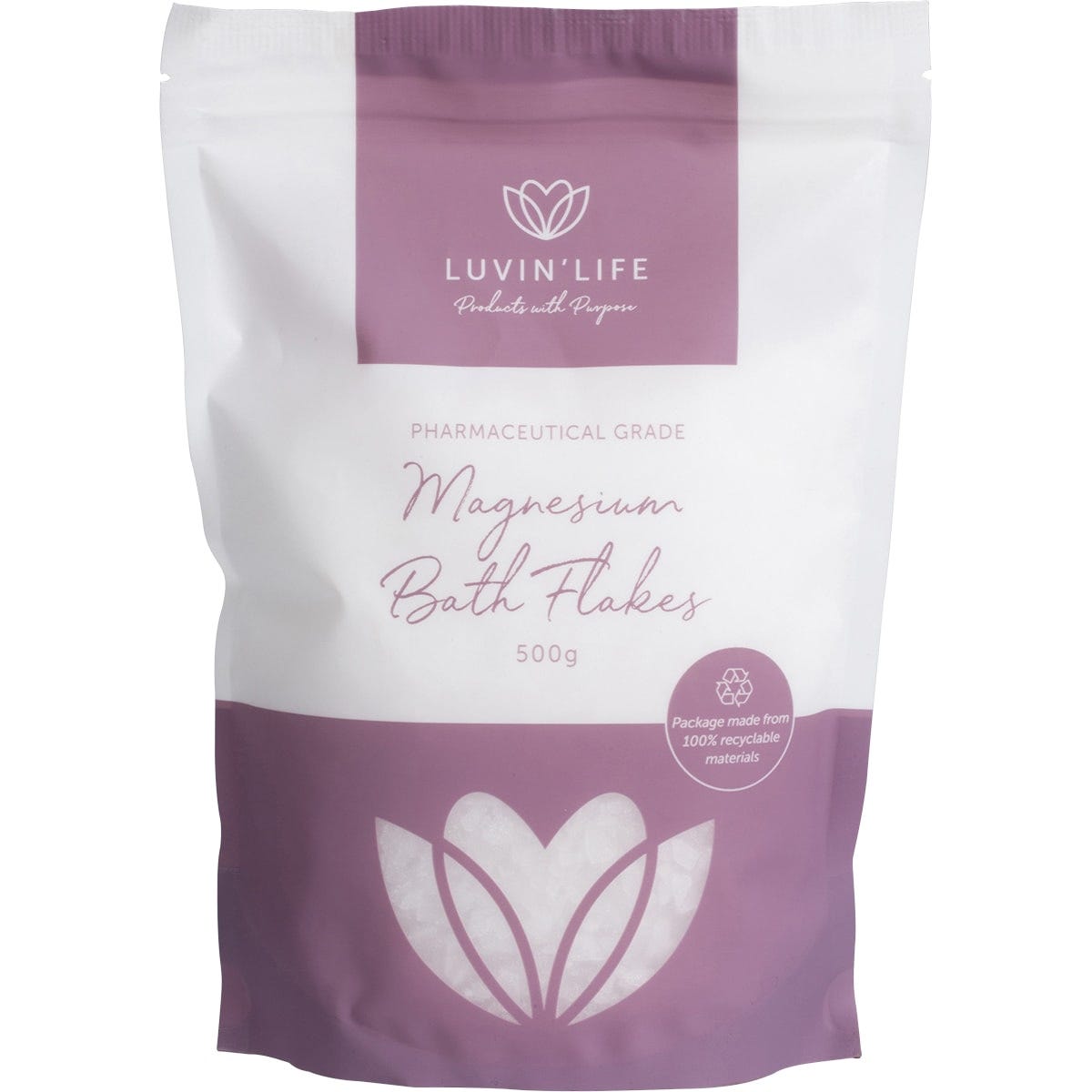 Luvin Life Magnesium Bath Flakes Pharmaceutical Grade 500g | The ...
