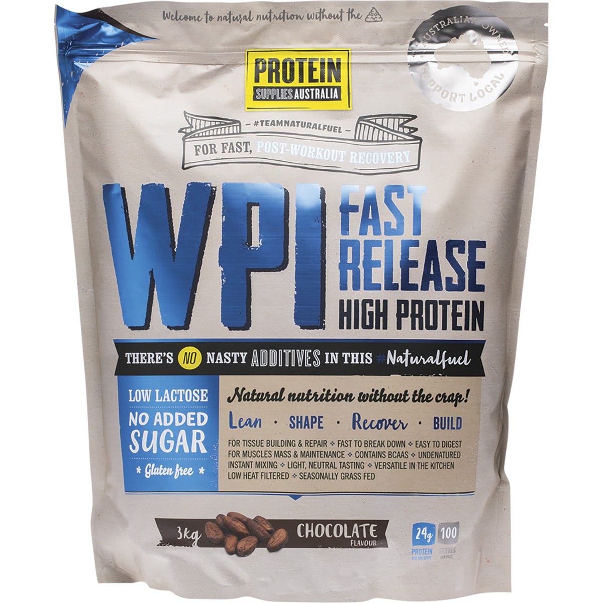 Protein Supplies Australia WPI Whey Protein Isolate Chocolate 3kg | The ...