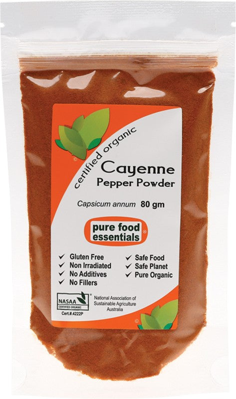 PURE FOOD ESSENTIALS Spices Cayenne Pepper 80g | The Supplement Shop