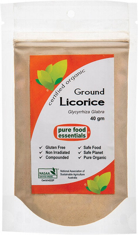 PURE FOOD ESSENTIALS Spices Licorice Powder 40g | The Supplement Shop