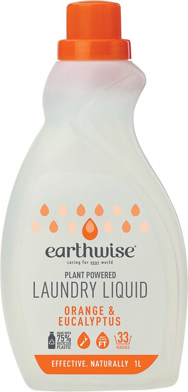 Earthwise Laundry Liquid Orange & Eucalyptus 1L | The Supplement Shop